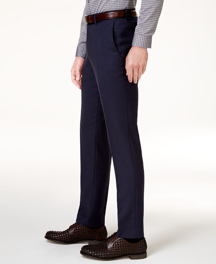 Hugo Boss HUGO Men's Slim-Fit Navy Textured Grid Suit - Macy's