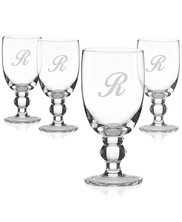 Lenox Tuscany Monogram All-Purpose Glasses, Set Of 4, Script Letters ...