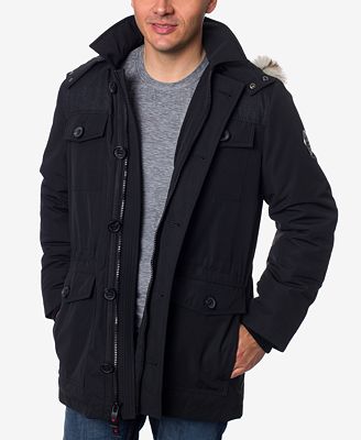 HFX Men's Faux-Fur Trimmed Hooded Parka - Coats & Jackets - Men - Macy's