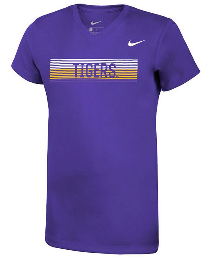 Nike Girls' LSU Tigers Legend V-Neck Mascot T-Shirt - Macy's