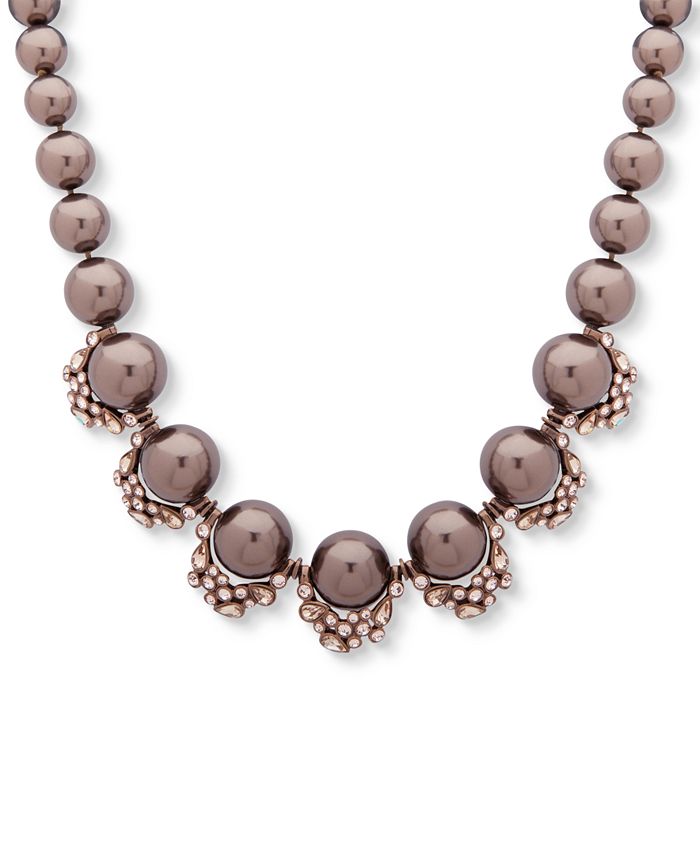 Givenchy Imitation Pearl & Pavé Graduated Collar Necklace - Macy's
