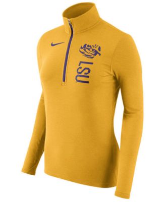 Nike Women's LSU Tigers Stadium Element Quarter-Zip Pullover - Macy's