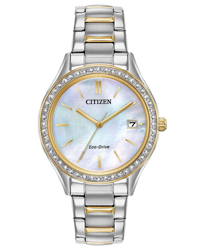 Citizen Eco-Drive Women's Two-Tone Stainless Steel Bracelet Watch 34mm, Created for Macy's - Macy's