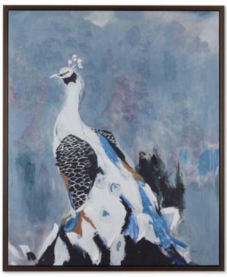 JLA Peacock Prance Gel Coat Canvas With Bronze Frame, Quick Ship - Macy's