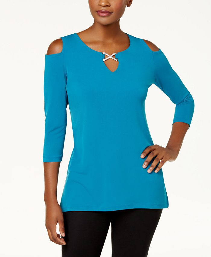 JM Collection Cold-Shoulder Keyhole Tunic, Created for Macy's - Macy's