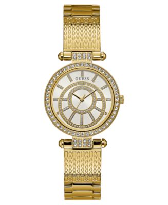 GUESS Women's Gold-Tone Stainless Steel Bracelet Watch 32mm - Macy's