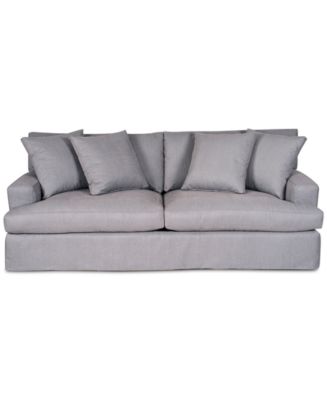 Brenalee 93" Performance Fabric Slipcover Sofa with Four Pillows - Macy's