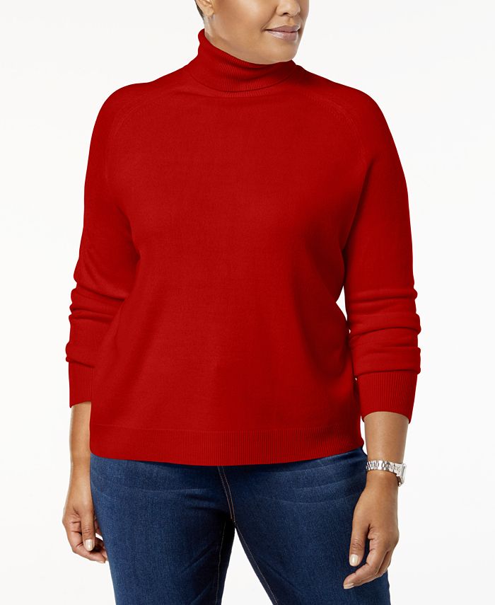 Karen Scott Plus Size Luxsoft Turtleneck Sweater, Created for Macy's - Macy's
