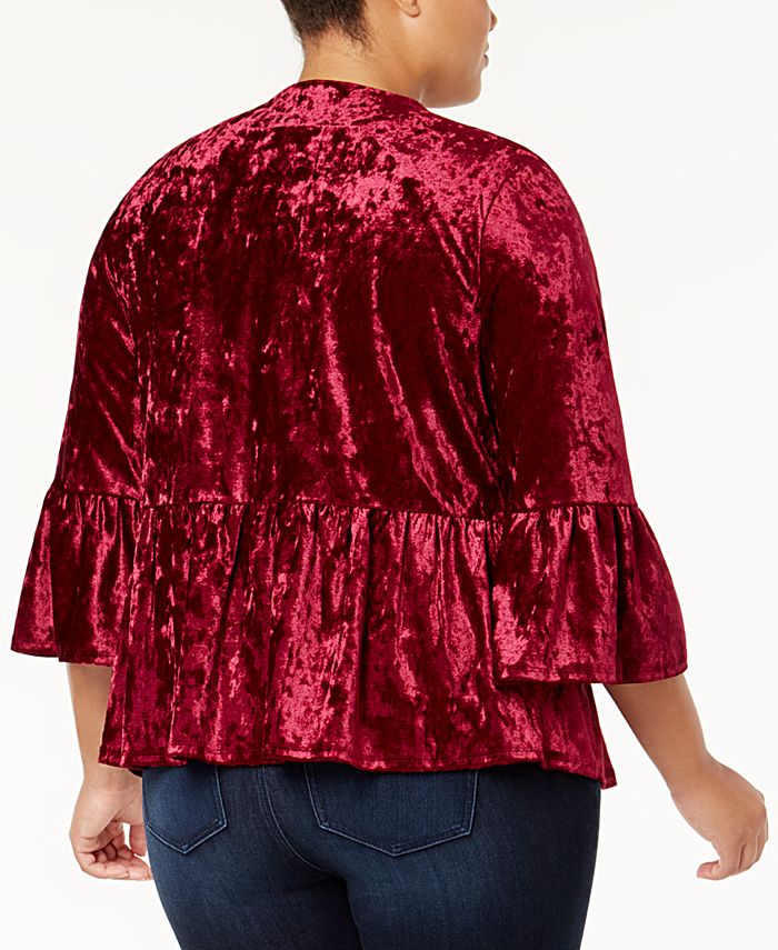 Monteau Trendy Plus Size Velvet Blazer - Macy's