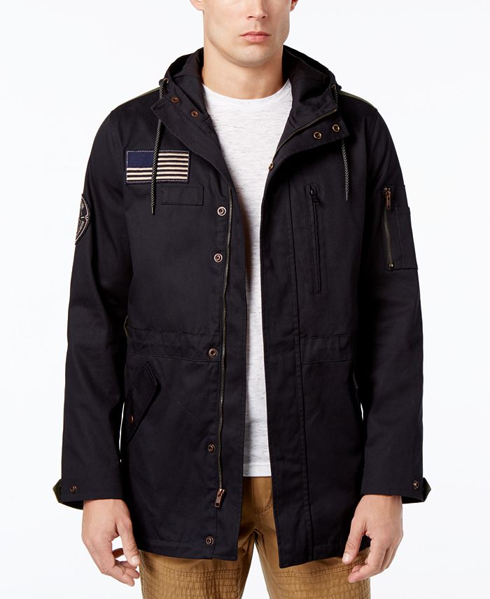 American Rag Men's Mixed Media Patch Parka, Created for Macy's - Macy's