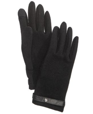 Lauren Ralph Lauren Solid LRL Monogram Touchscreen Gloves - Macy's