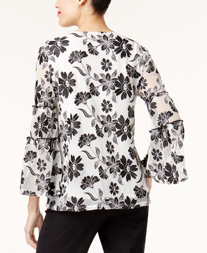 Alfani Embroidered Top, Created for Macy's - Macy's