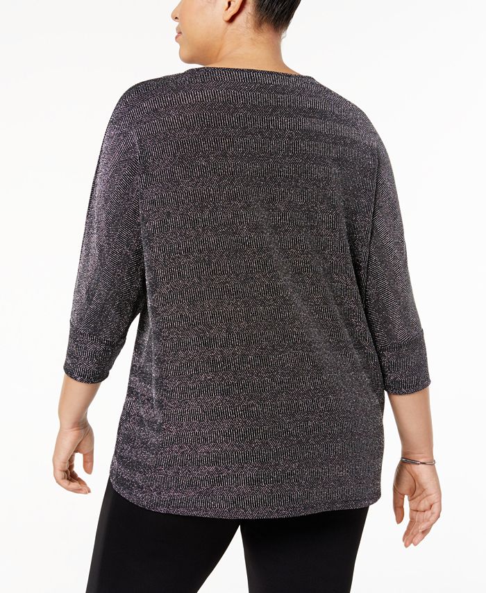 Alfani Plus Size Metallic Top, Created for Macy's - Macy's