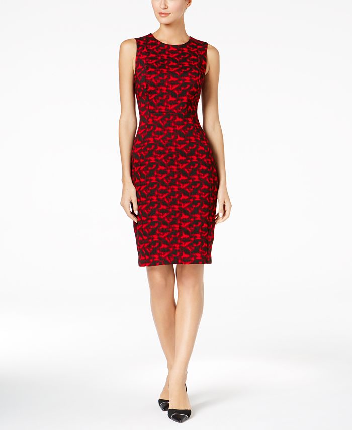 Calvin Klein Printed Sheath Dress - Macy's