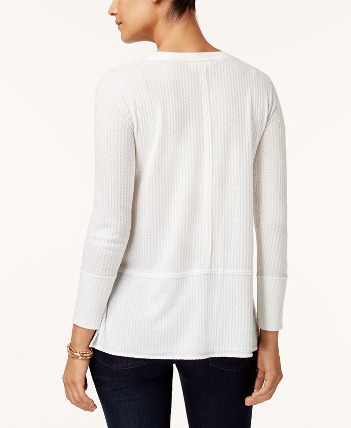 Style & Co Petite Studded Textured Top, Created for Macy's - Macy's