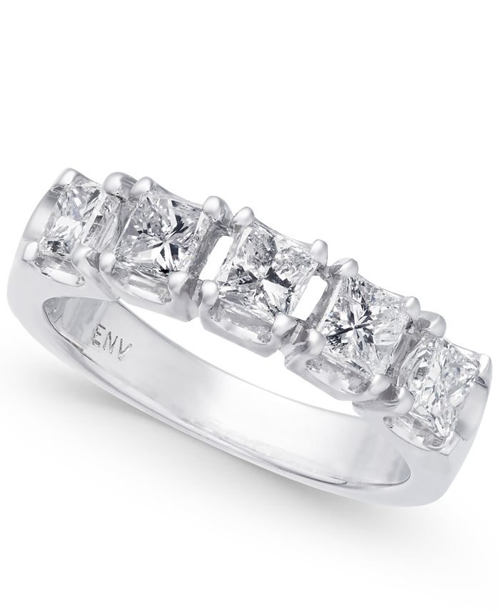 Macy's Diamond Princess Band (1-1/2 ct. t.w.) in 14k White Gold - Macy's