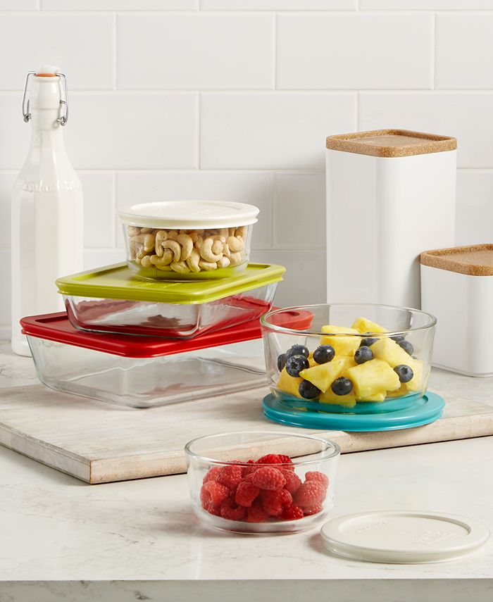Pyrex 10-Piece Simply Store Set with Colored Lids, Created for Macy's ...