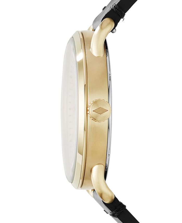 Fossil Men's Commuter Black Leather Strap Watch 42mm - Macy's