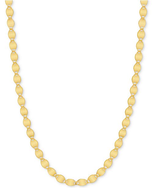 Italian Gold 18" Valentina Link Chain Necklace (3mm) in 14k Gold ...