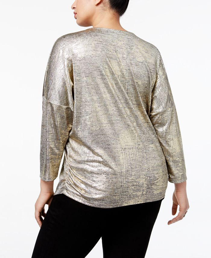 Jm Collection Plus Size Metallic Top Created For Macys Macys