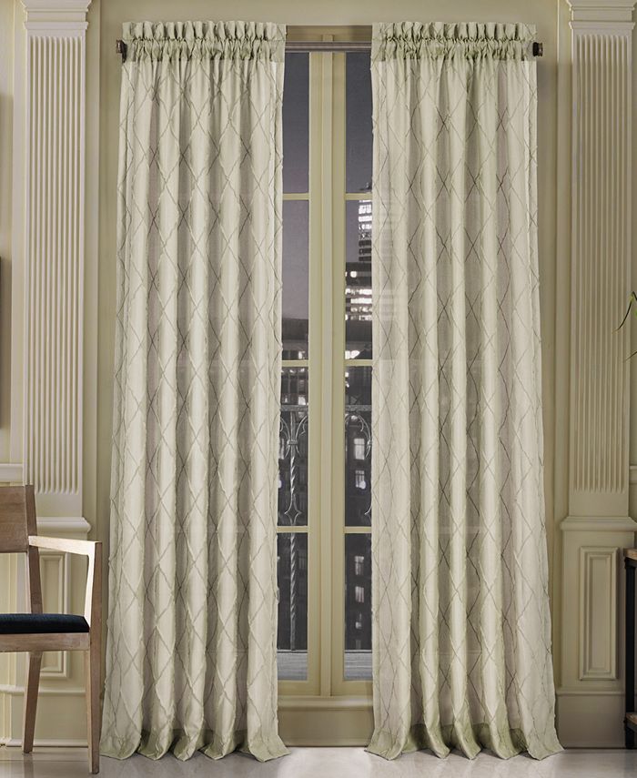 J Queen New York Gemstone Sheer 50" x 63" Rod Pocket Curtain Panel - Macy's