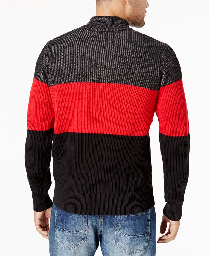 Sean John Men's Colorblocked Plated-Knit Sweater, Created for Macy's ...