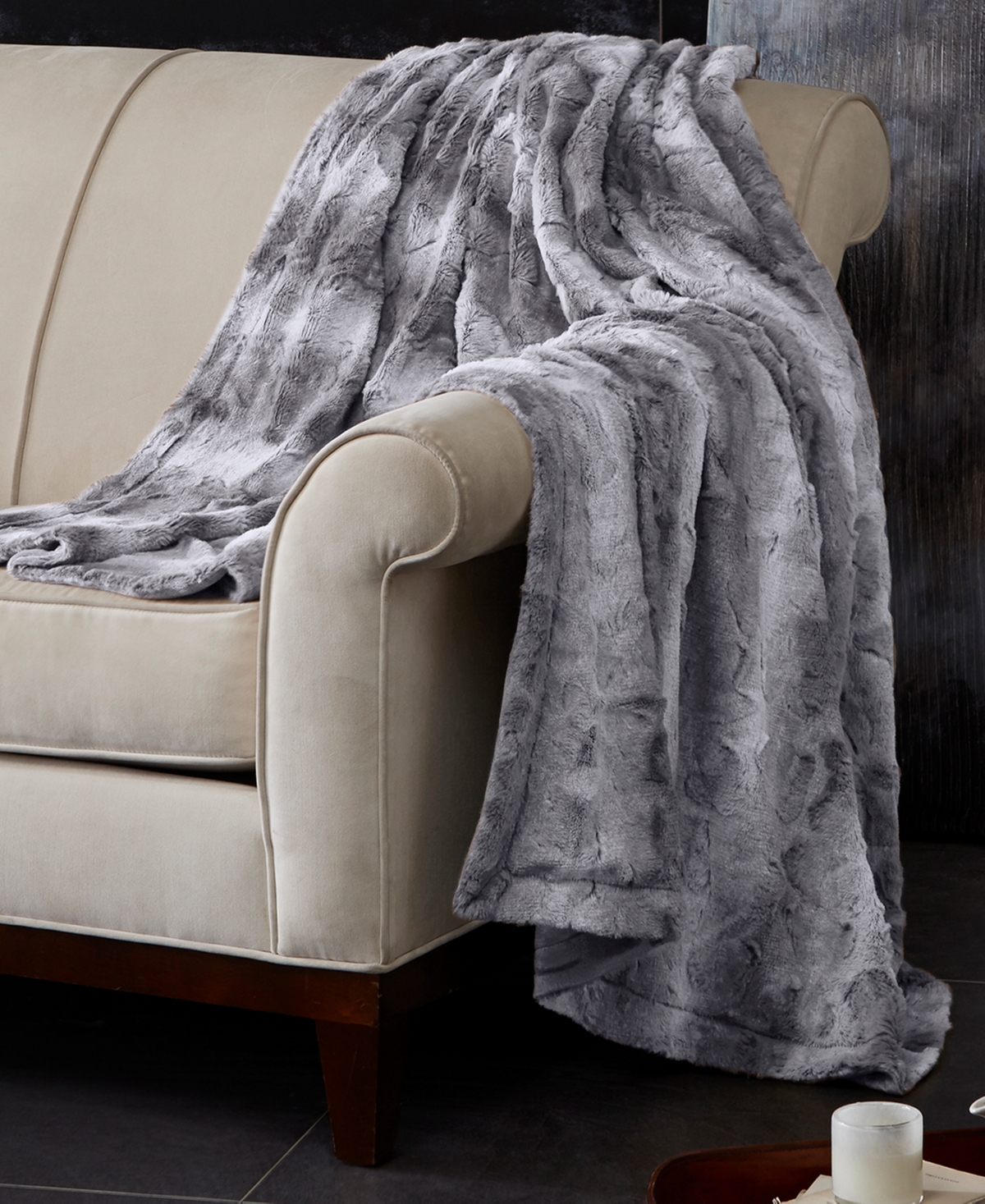 Click here for Madison Park Zuri Faux-Fur Throw  60 x 70 - Grey prices