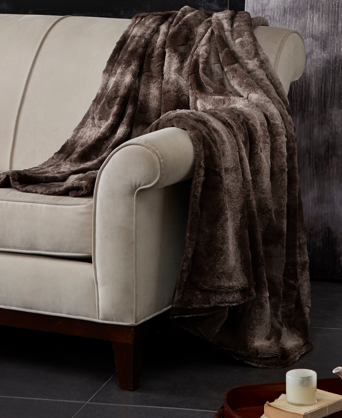Click here for Madison Park Zuri Faux-Fur Throw  60 x 70 - Chocol... prices