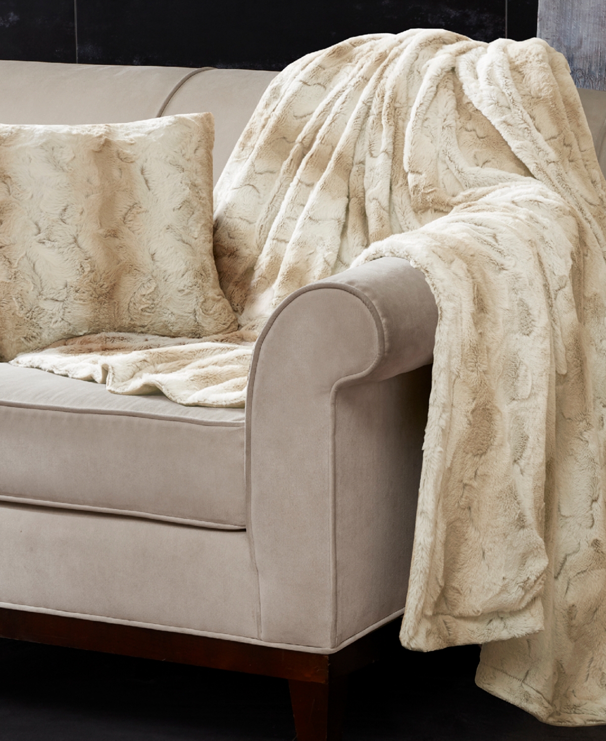 Click here for Madison Park Zuri Faux-Fur Throw  60 x 70 - Sand prices