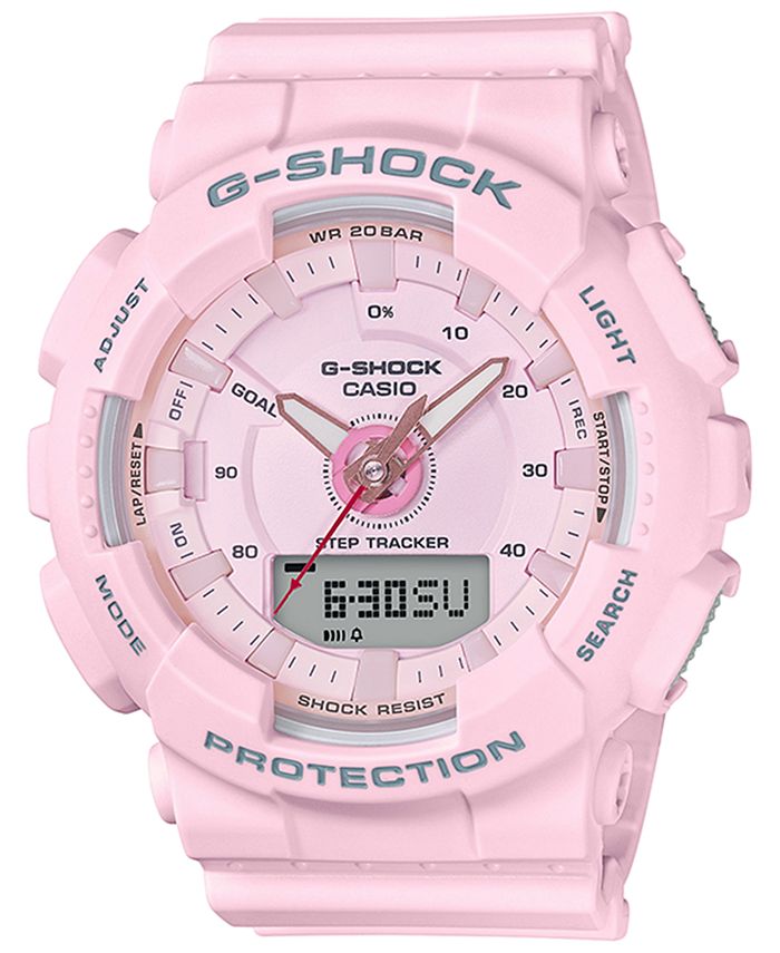 G-Shock Women's Analog-Digital Pink Strap Step Tracker Watch 50mm - Macy's