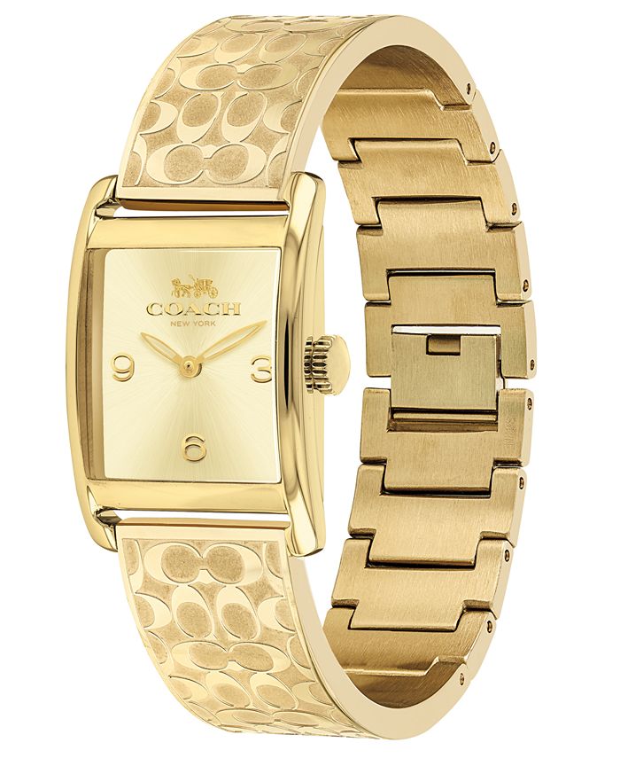 COACH Women's Renwick Gold-Tone Bangle Bracelet Watch 25x35mm - Macy's