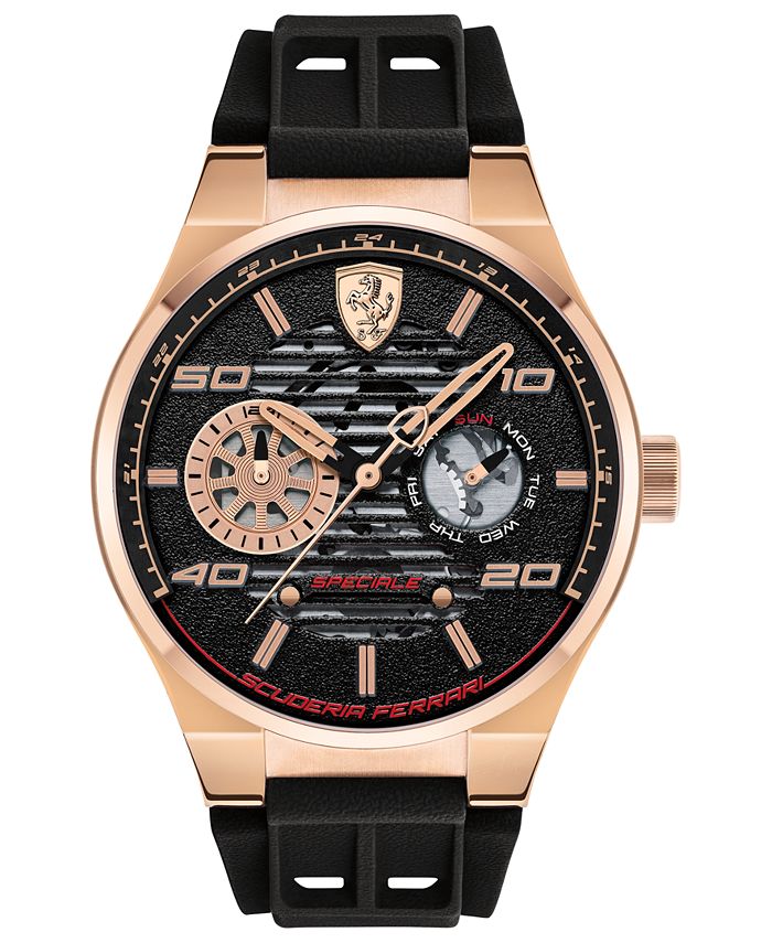 Ferrari LIMITED EDITION Men's Speciale Multi Black Silicone Strap Watch ...