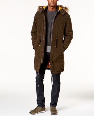A|X Armani Exchange Armani Exchange Men's Anorak Jacket With Faux Fur ...