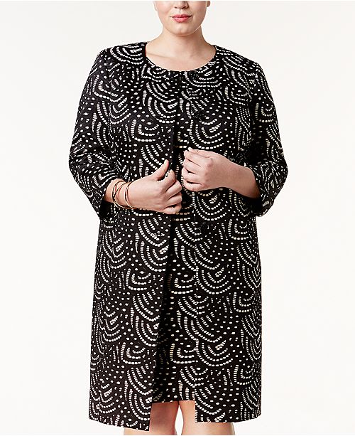Kasper Plus Size Lace Four-Button Topper Jacket & Reviews - Jackets ...
