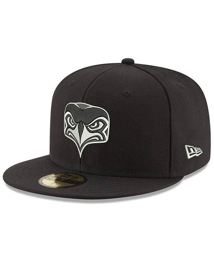 New Era Seattle Seahawks Black And White 59FIFTY Fitted Cap - Macy's