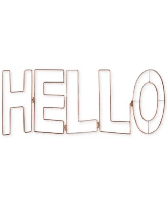Graham & Brown Rose Gold Hello Wall Art - Macy's