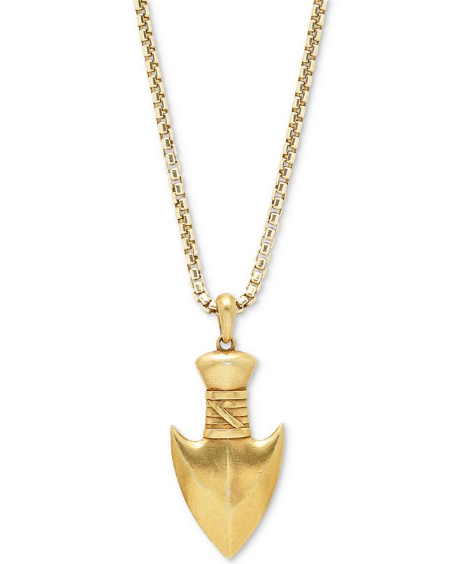 DEGS & SAL Men's Arrowhead Pendant Necklace in 14k Gold-Plated Sterling ...