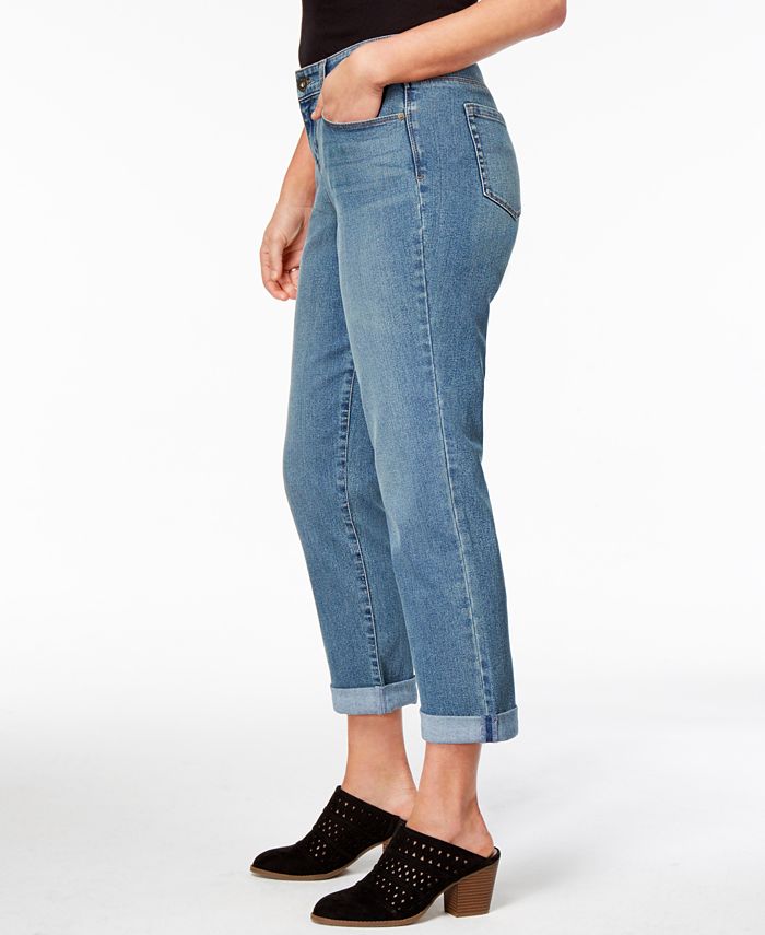 Style & Co Petite Curvy-Fit Boyfriend Capri Jeans, Created for Macy's ...