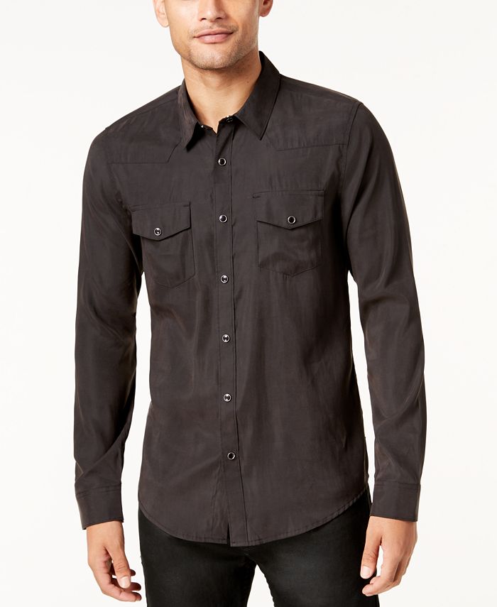 GUESS Men's Sandwashed Western Shirt - Macy's