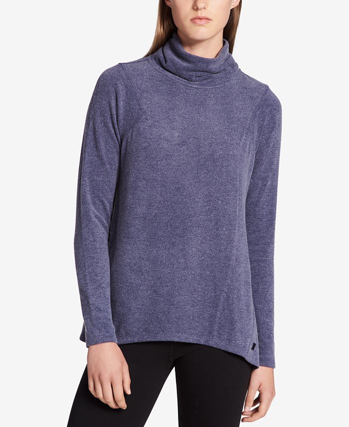 Calvin Klein Mock-Neck High-Low Top - Macy's