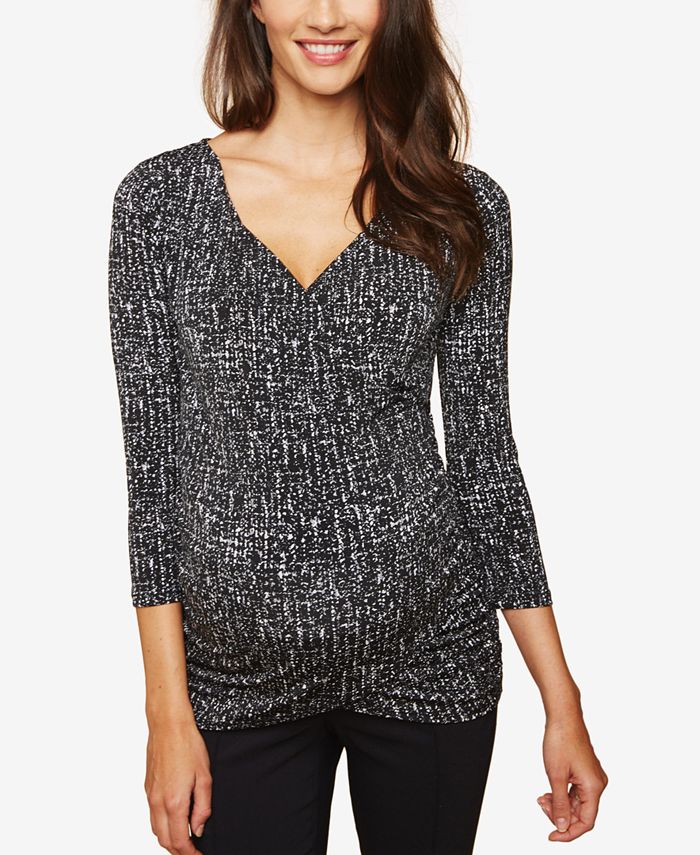 Motherhood Maternity Printed Wrap Top - Macy's
