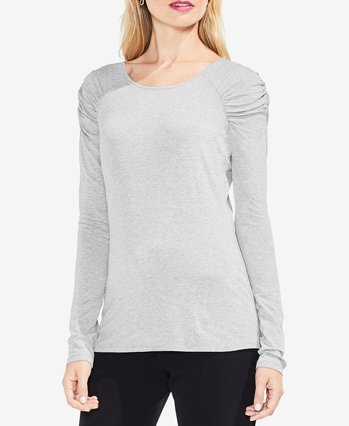 Vince Camuto Ruched-Shoulder Top - Macy's