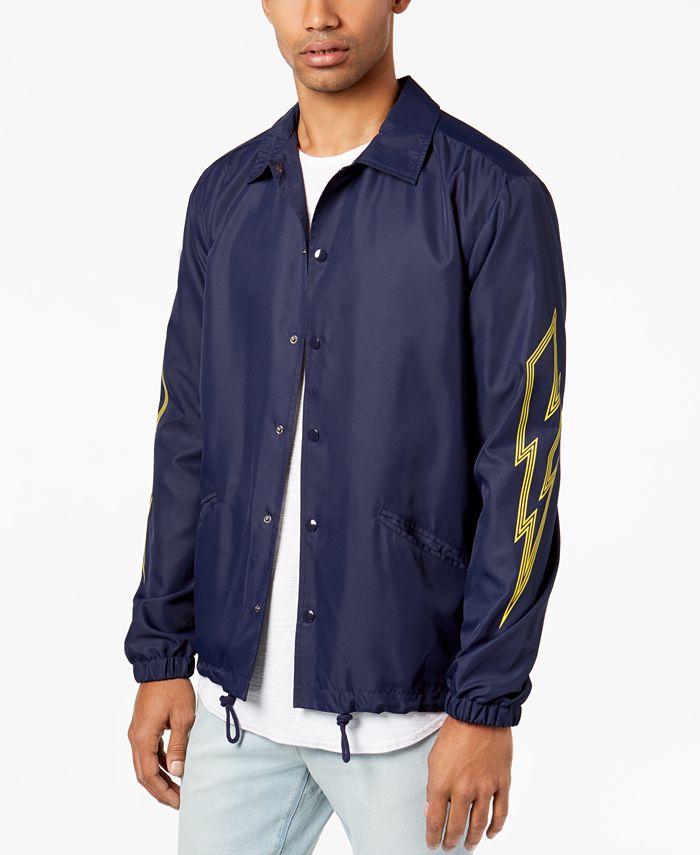 Jaywalker Men's Lightning Graphic-Print Coach Jacket - Macy's