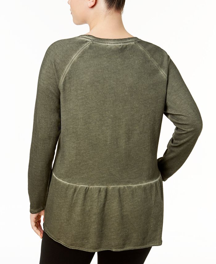 Style & Co Plus Size High-Low Hem Ruffled Top, Created for Macy's - Macy's