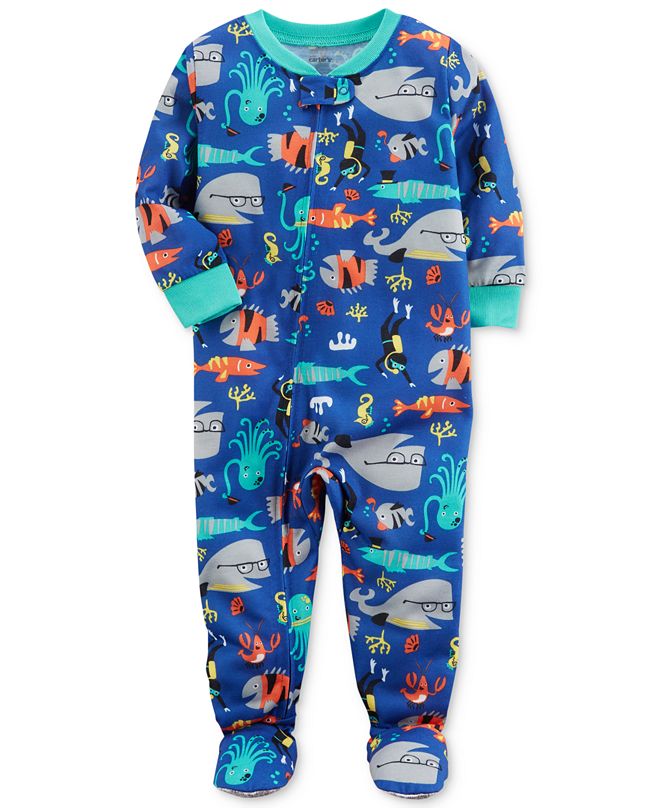 Carter's Fish-Print Footed Pajamas, Baby Boys & Reviews - Pajamas ...