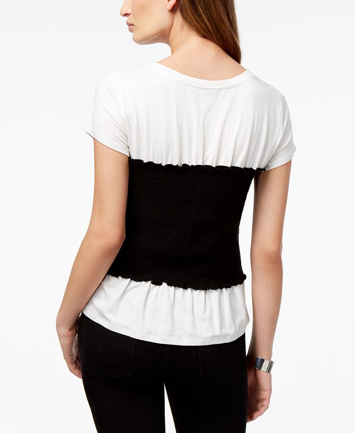 Bar III Smocked Ruffled Top, Created for Macy's - Macy's