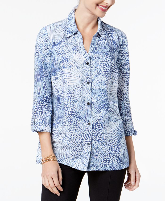 JM Collection Tie-Sleeve Blouse, Created for Macy's - Macy's