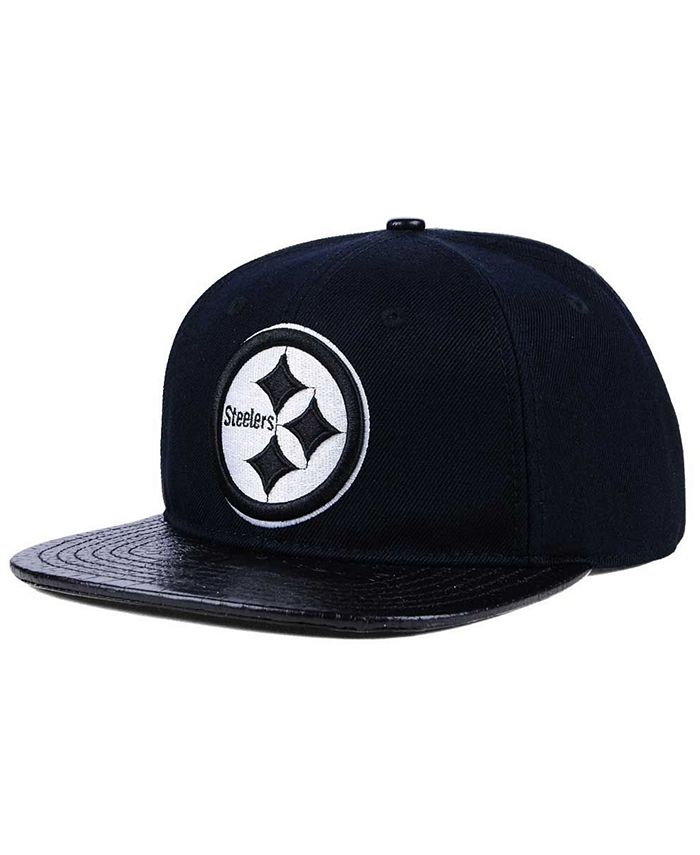 Pro Standard Pittsburgh Steelers Black and White Strapback Cap - Macy's