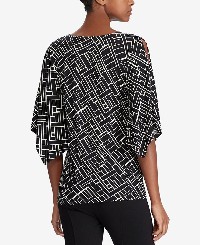 Lauren Ralph Lauren Petite Geo-Print Top - Macy's
