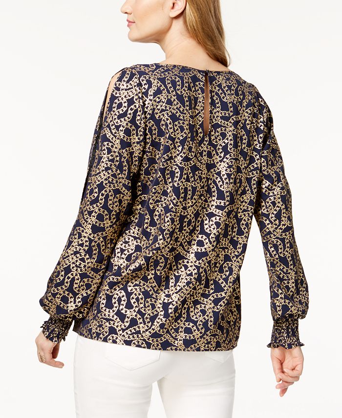 Michael Kors Petite Mariner Chain-Print Top, Created for Macy's - Macy's